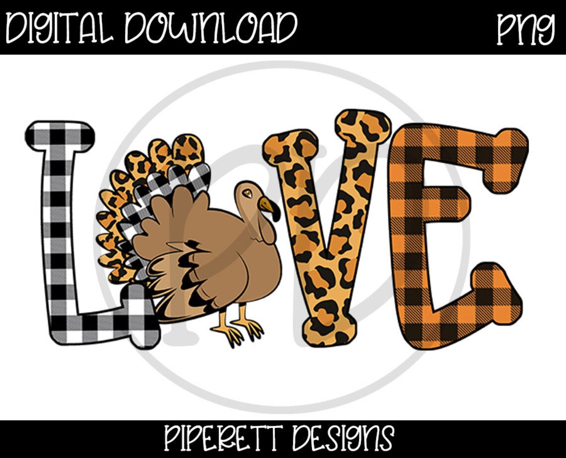 LOVE Buffalo Plaid Cheetah Leopard Print Thanksgiving Turkey Shirt ...