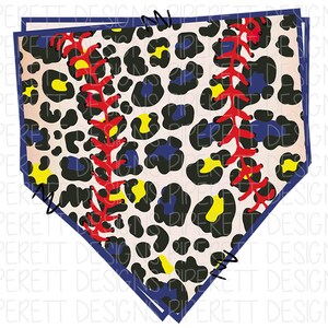Baseball Leopard Print Home Plate Navy Gold Team Colors | Etsy