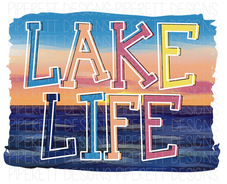 Lake Life Junkie Water Sun Lake Time Lake Life Clipart PNG | Etsy