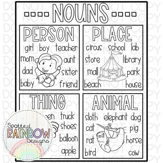 DIY Printable Traceable Anchor Chart Template Jumbo Nouns | Etsy