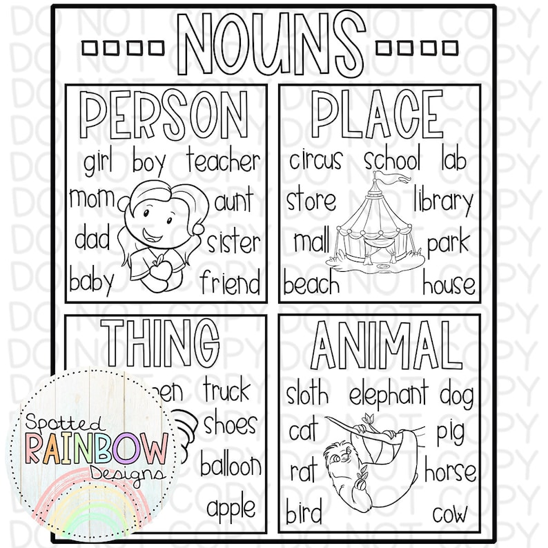 DIY Printable Traceable Anchor Chart Template Jumbo Nouns | Etsy