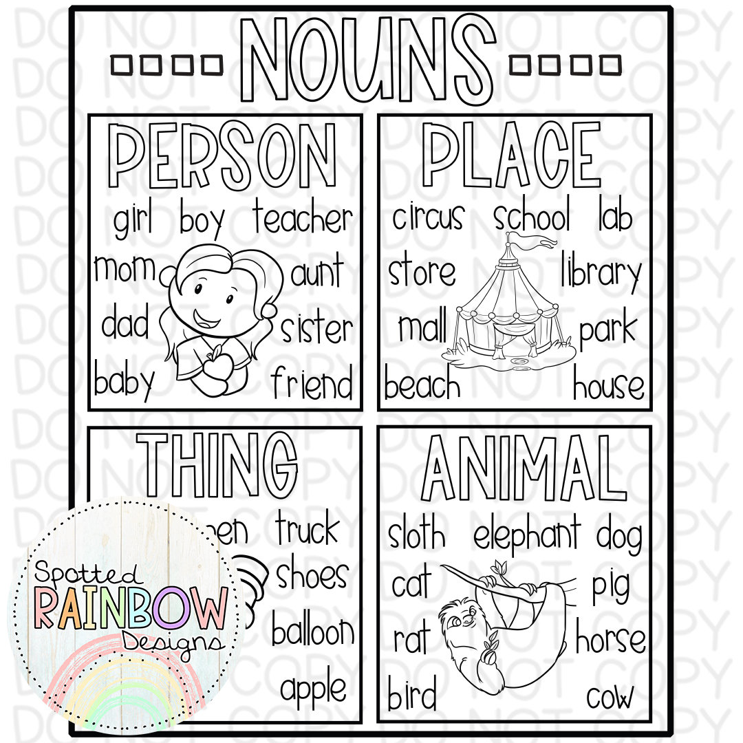 DIY Printable Traceable Anchor Chart Template Jumbo Nouns - Etsy