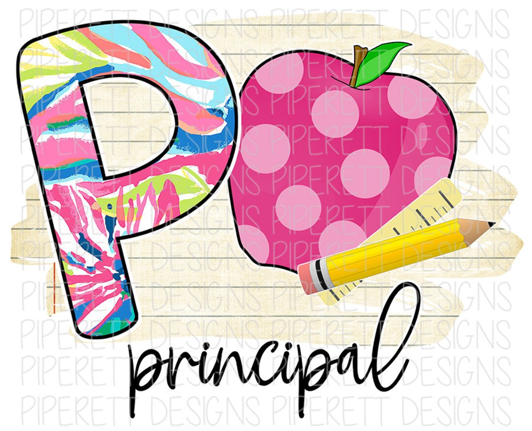 Principal School Grade Level Shirt Teacher Apple Colorful Floral Preppy ...