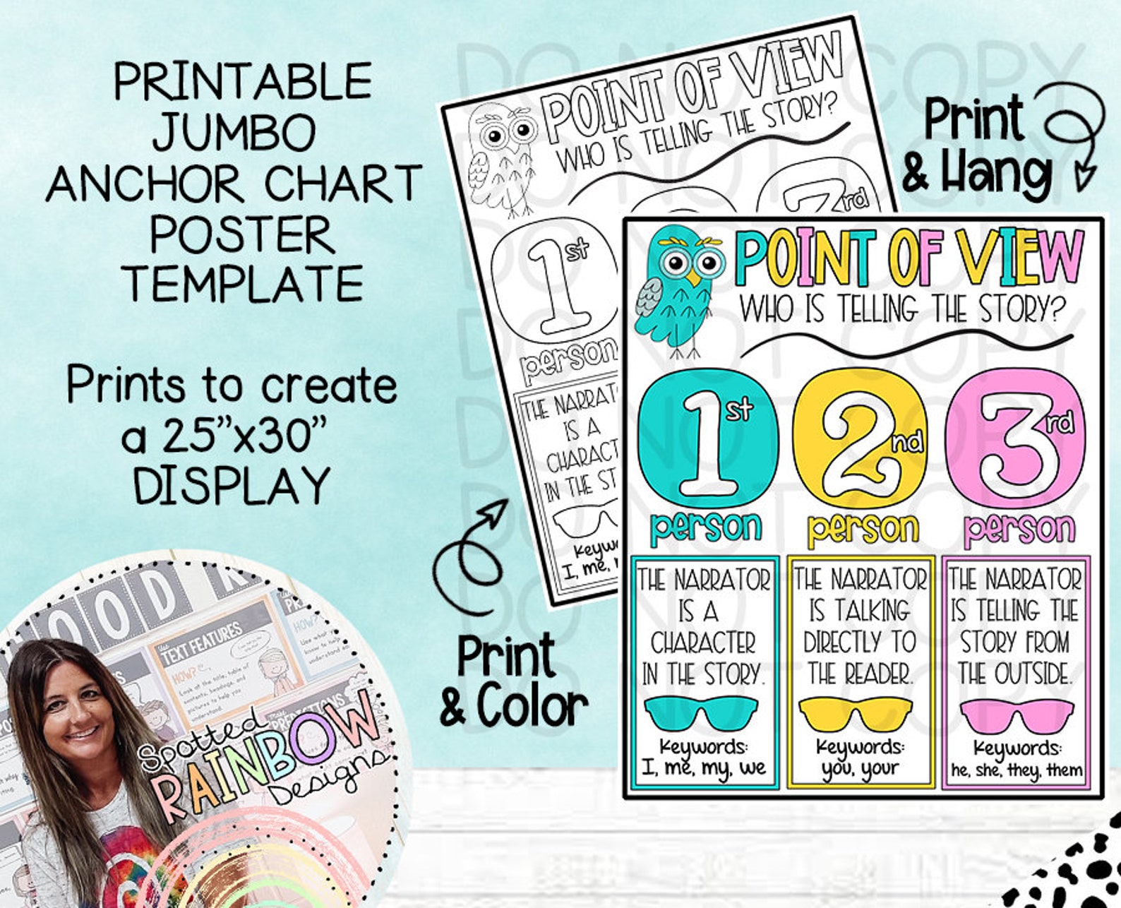 DIY Printable Traceable Jumbo Anchor Chart Template Point of | Etsy