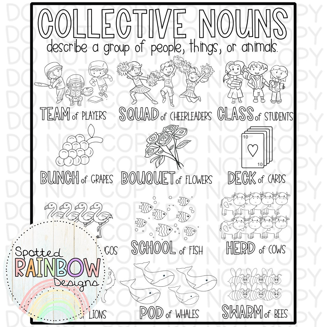 DIY Printable Traceable Anchor Chart Template Jumbo Collective Nouns ...