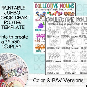 DIY Printable Traceable Anchor Chart Template Jumbo Collective Nouns ...