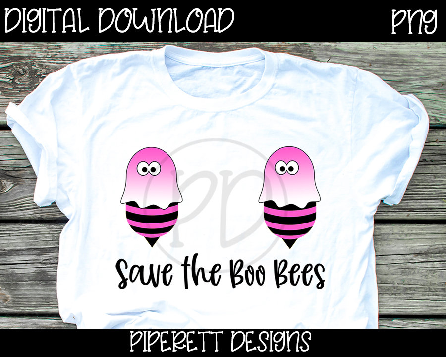 Save the Boo Bees Breast Cancer Awareness Month Clipart PNG Download ...
