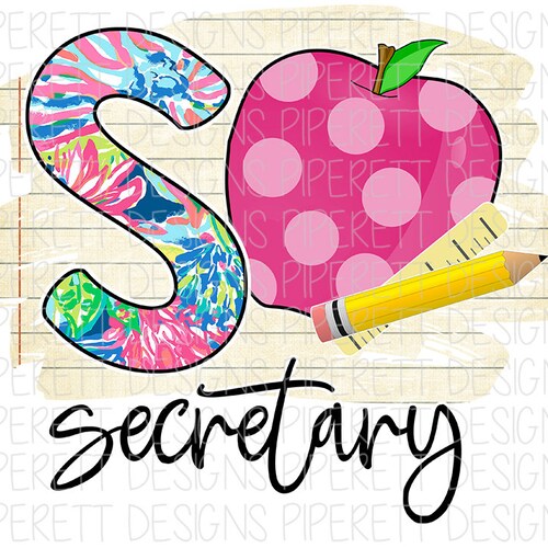 School Secretary Svg or Sublimation Design Back to School - Etsy