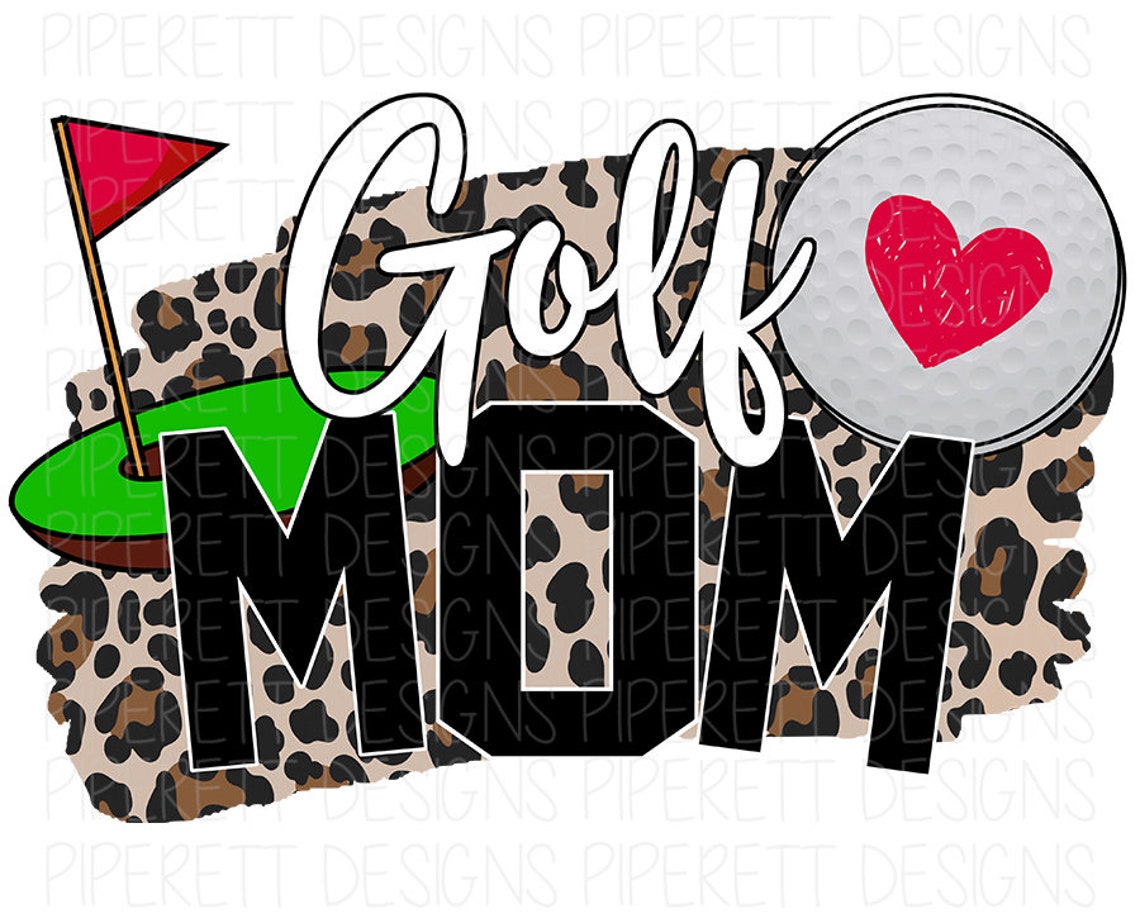 Golf Mom Leopard Cheetah Print Clipart PNG Digital Download | Etsy
