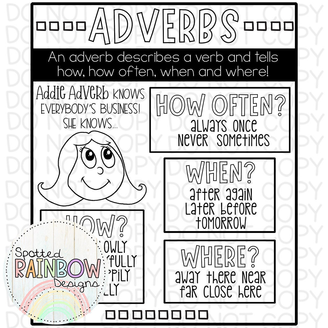 DIY Printable Traceable Jumbo Anchor Chart Template Adverbs Language ...