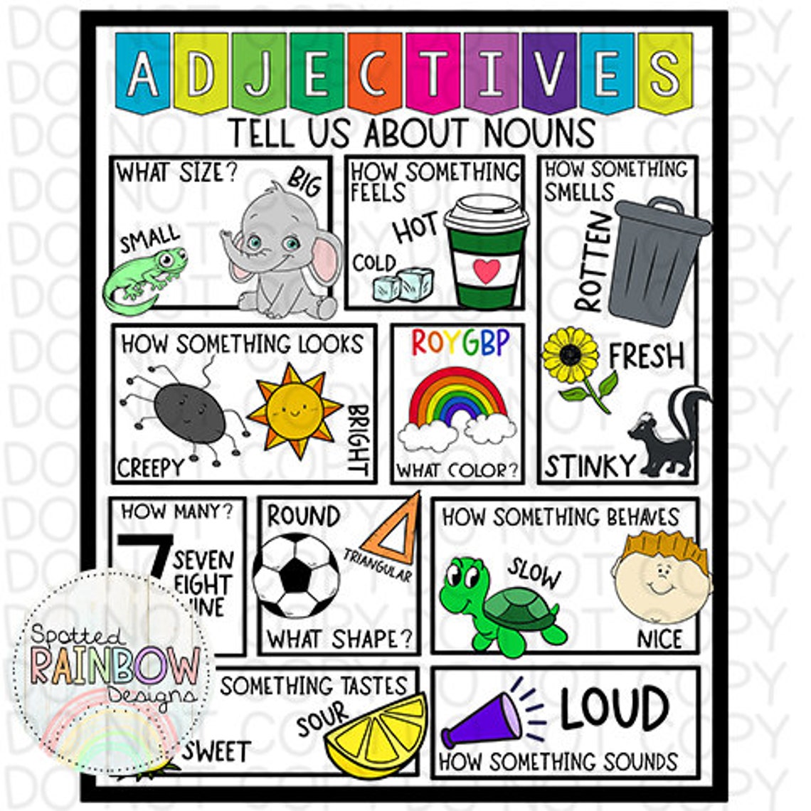 DIY Printable Traceable Jumbo Anchor Chart Template Adjectives - Etsy