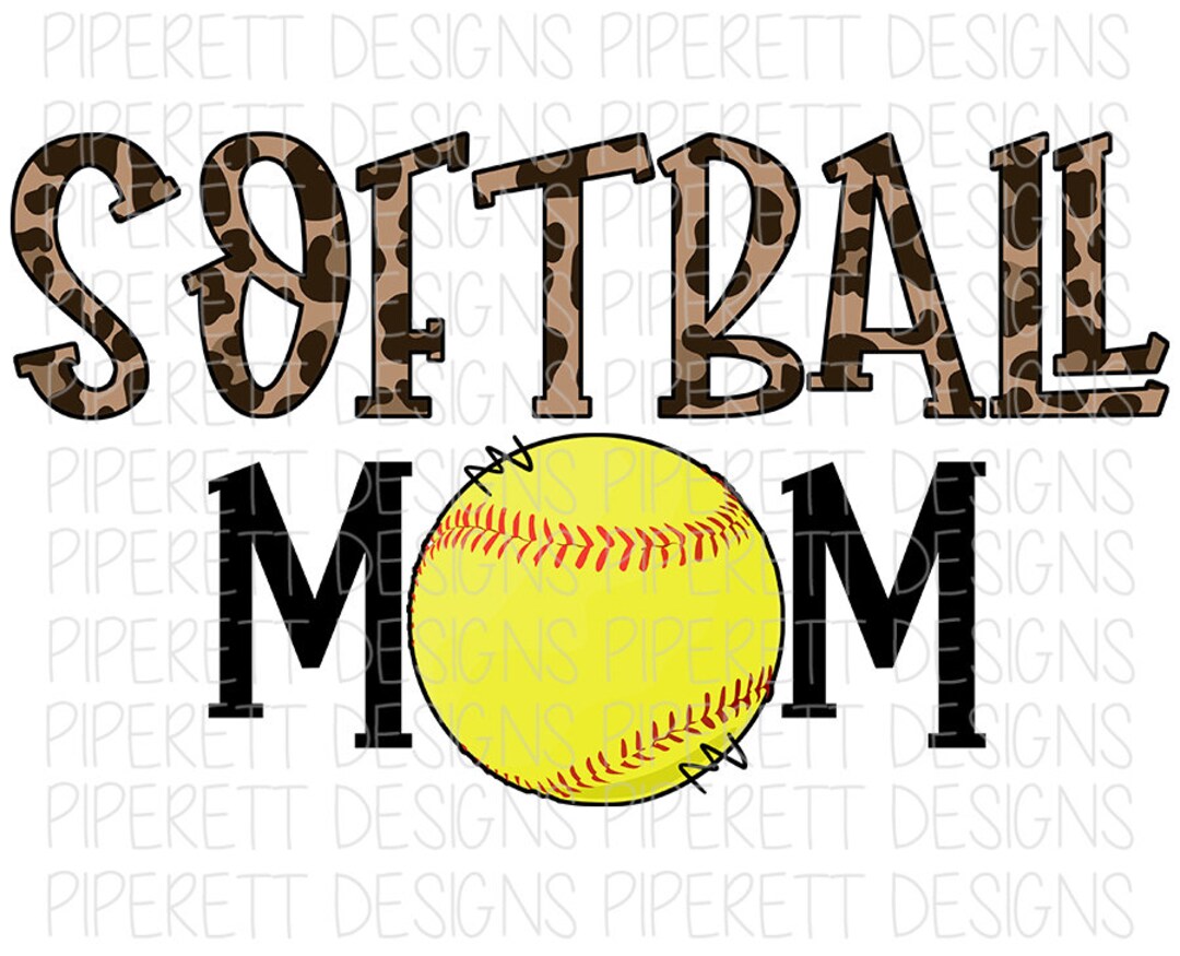 Softball Mom Leopard Cheetah Print Clipart PNG Digital Download ...