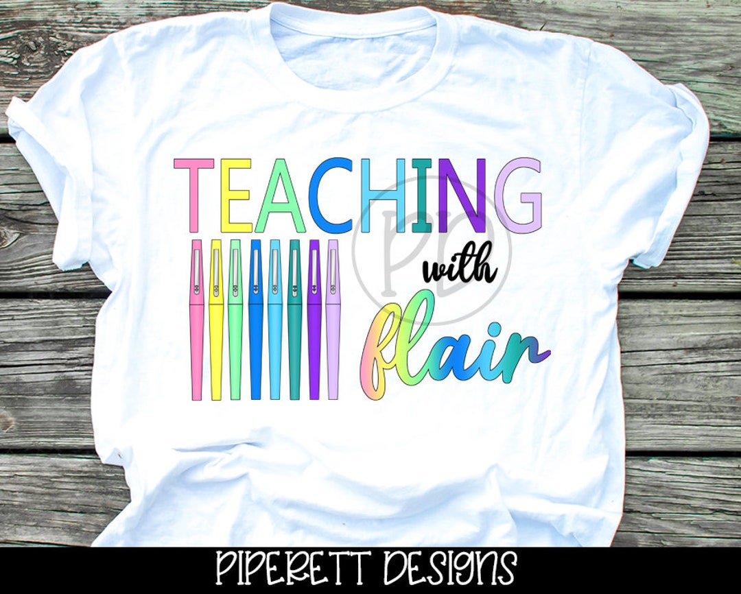 Teaching With Flair Teacher Digital Design Sublimation Clipart PNG ...