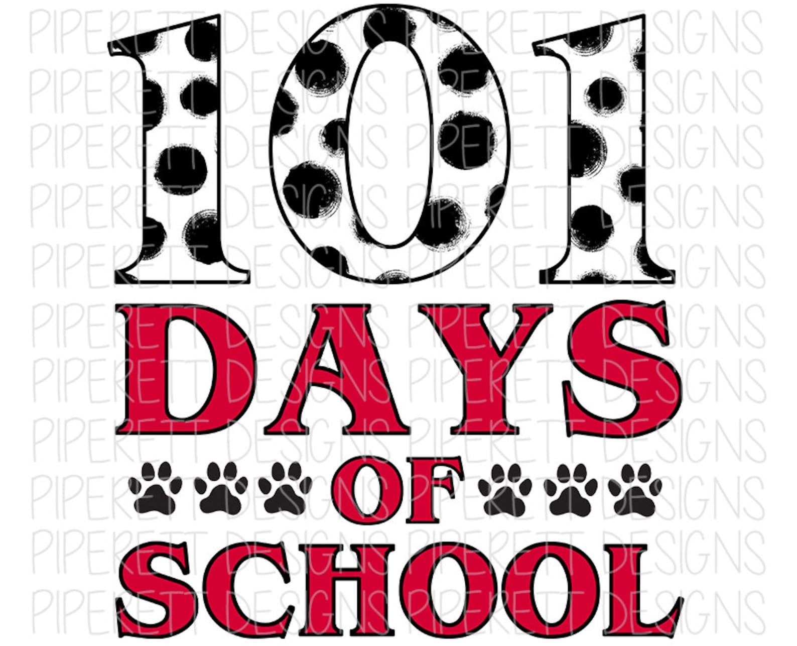 101 Days of School Spotted Paw Print Teacher Students Print | Etsy