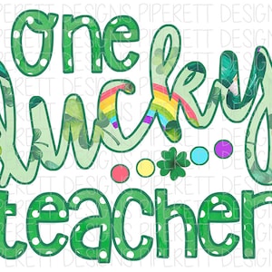 One Lucky Teacher St. Patrick's Day Rainbow Shamrock - Etsy