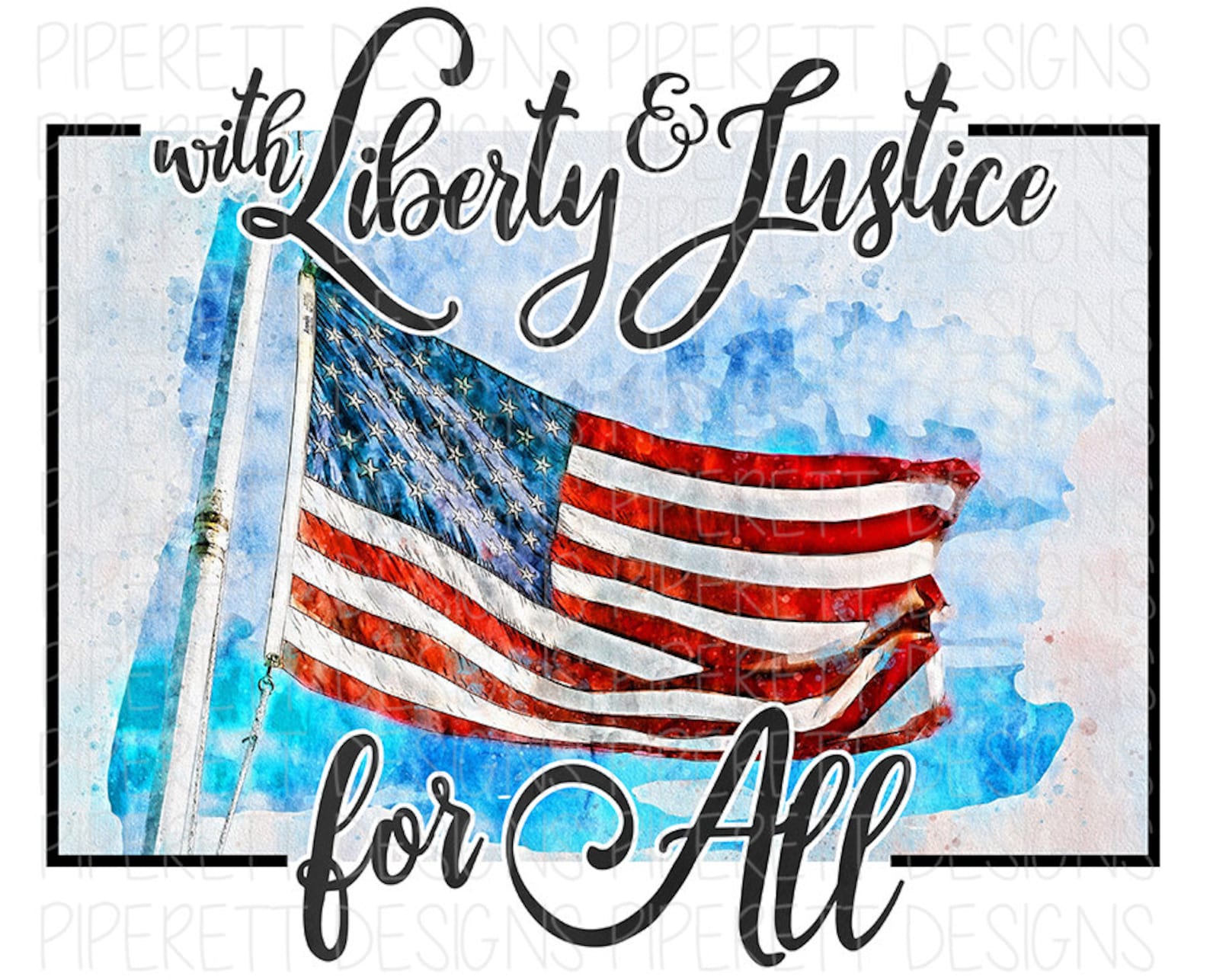With Liberty & Justice for All Pledge of Allegiance Patriotic ...