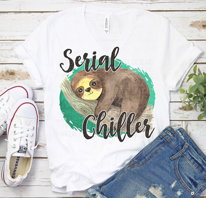 Serial Chiller Sloth Lover Lazy Quote Clipart PNG Digital - Etsy