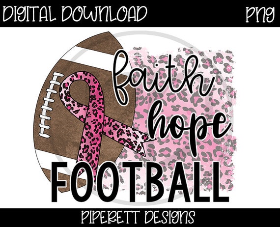 Faith Hope Football Breast Cancer Awareness Month Clipart PNG | Etsy