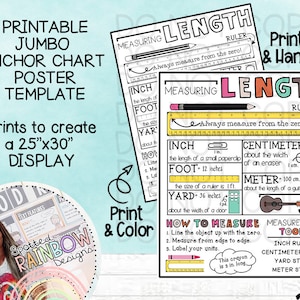 DIY Printable Traceable Jumbo Anchor Chart Template Measuring Length ...