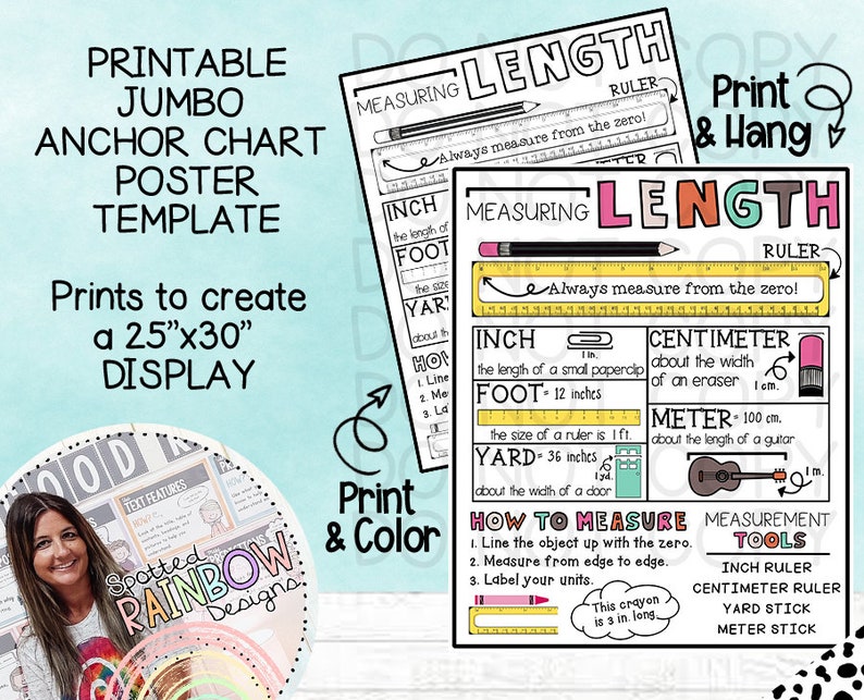 DIY Printable Traceable Jumbo Anchor Chart Template Measuring - Etsy