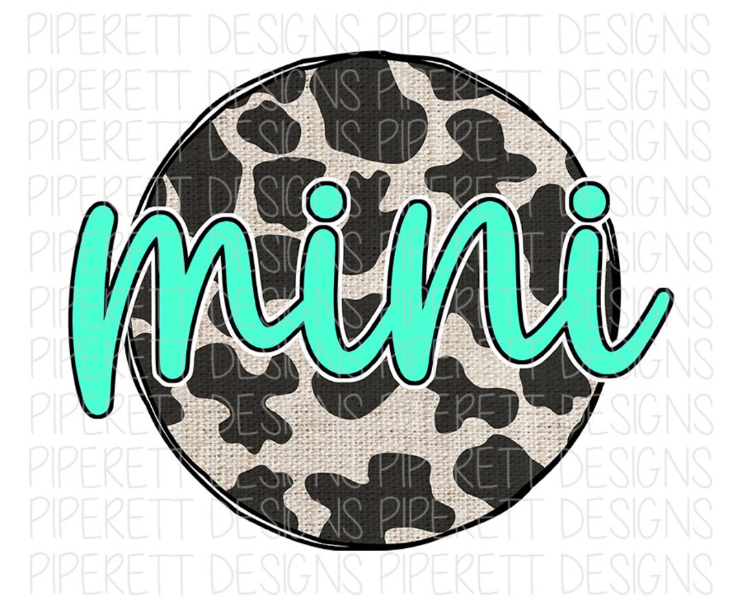 Mini Mommy and Me Cow Print Turquoise Mother's Day Clipart PNG Digital ...