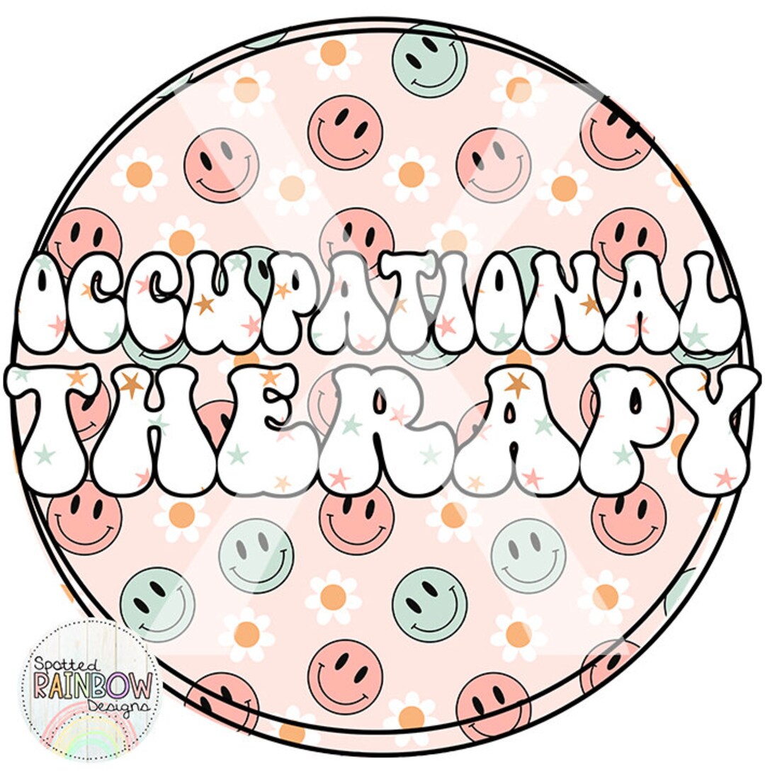 Occupational Therapy Therapist Groovy Retro 70s Digital Design