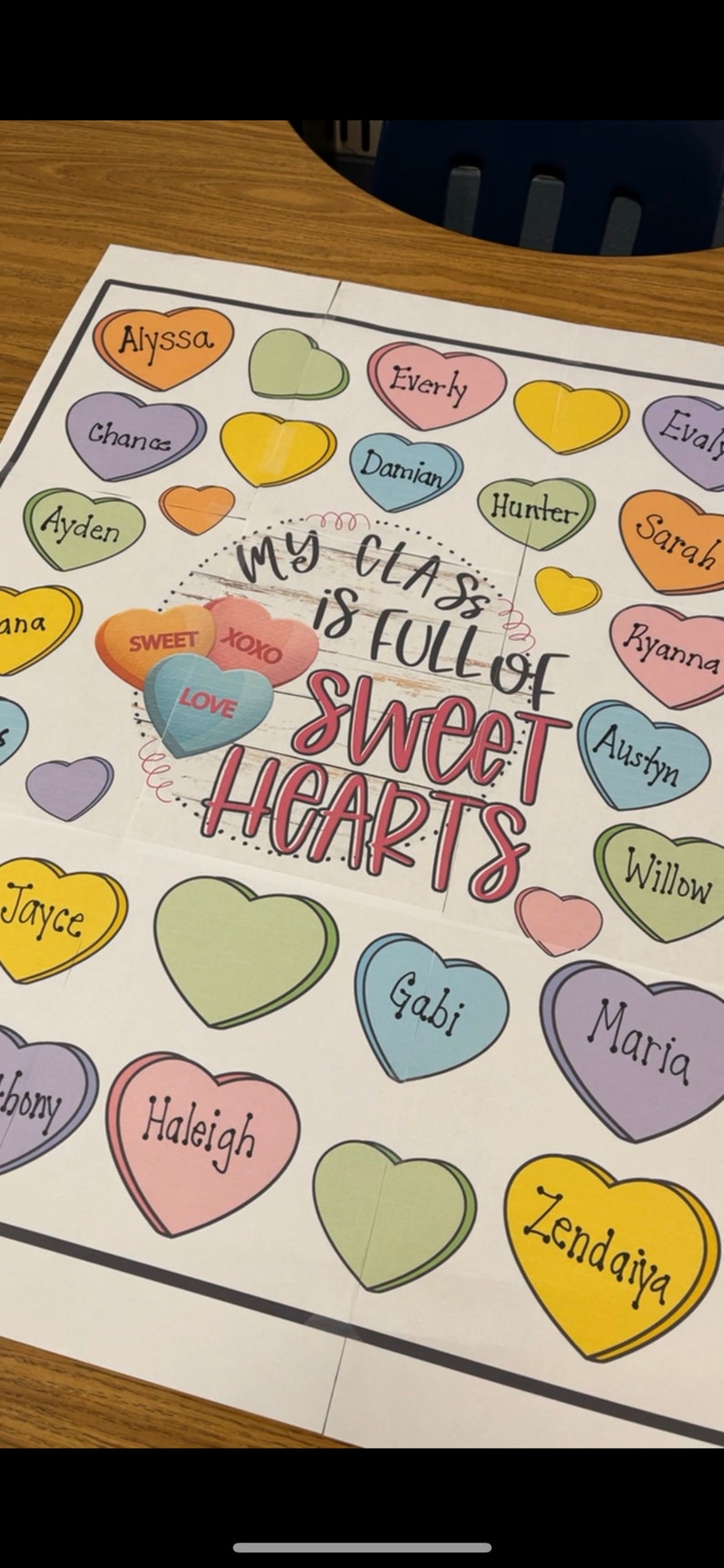 FREEBIE DIY Printable Jumbo Valentine's Day My Class is - Etsy