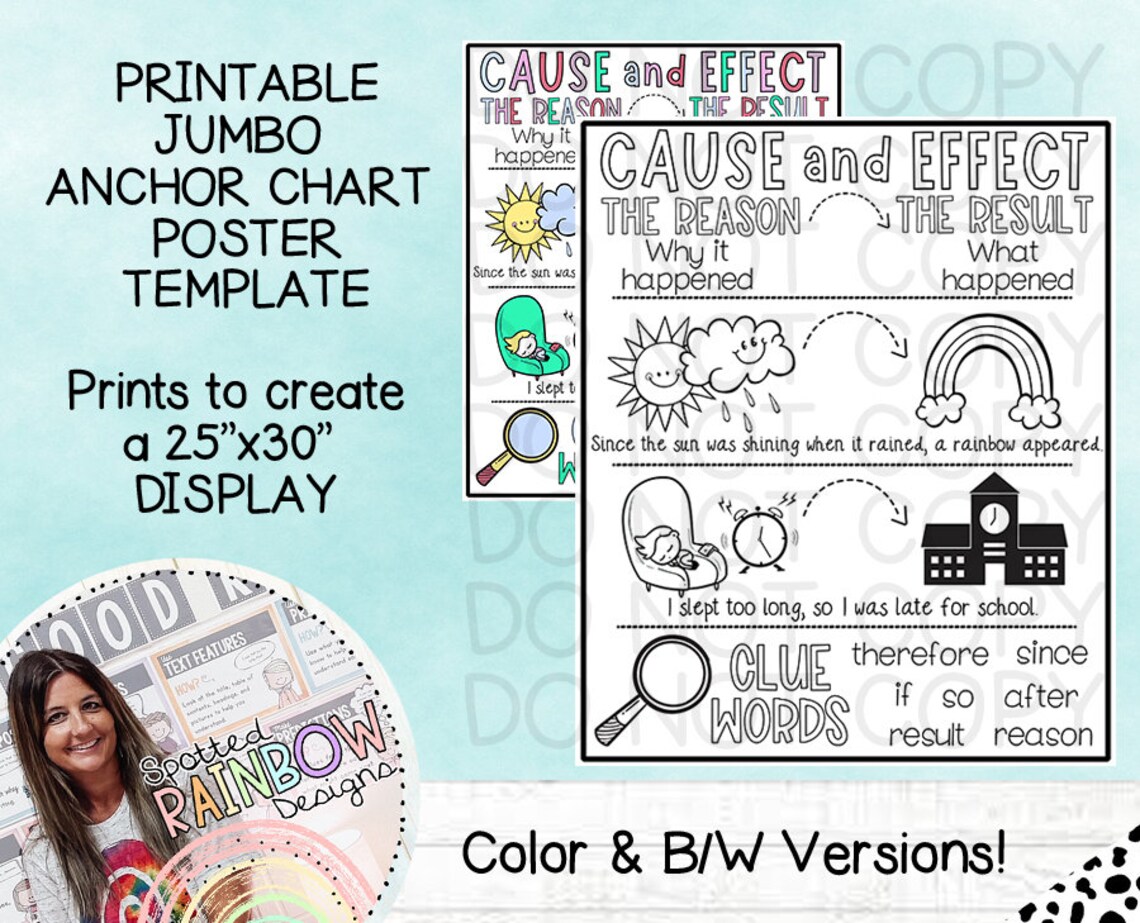 DIY Printable Traceable Jumbo Anchor Chart Template Cause and | Etsy