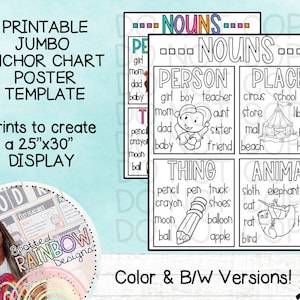 DIY Printable Traceable Anchor Chart Template Jumbo Nouns Language Arts ...
