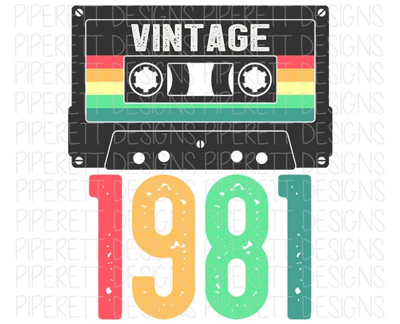 Vintage 1981 Cassette Tape Retro Year Birthday Clipart PNG - Etsy