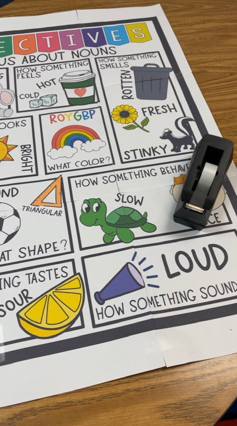 DIY Printable Traceable Jumbo Anchor Chart Template Adjectives - Etsy