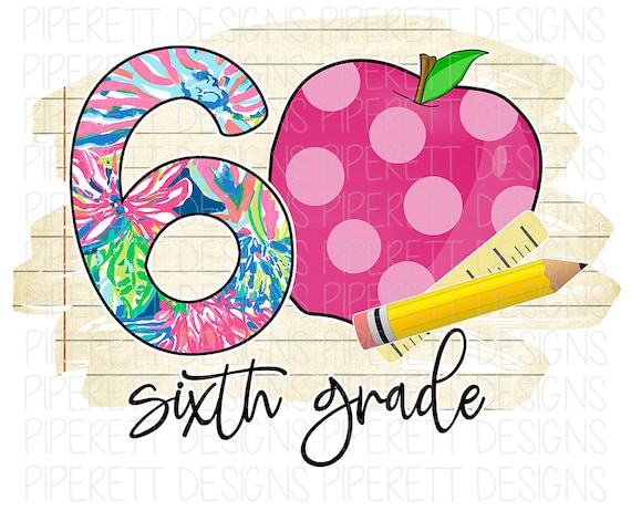 6th Grade Level Shirt Sixth Teacher Apple Colorful Floral - Etsy