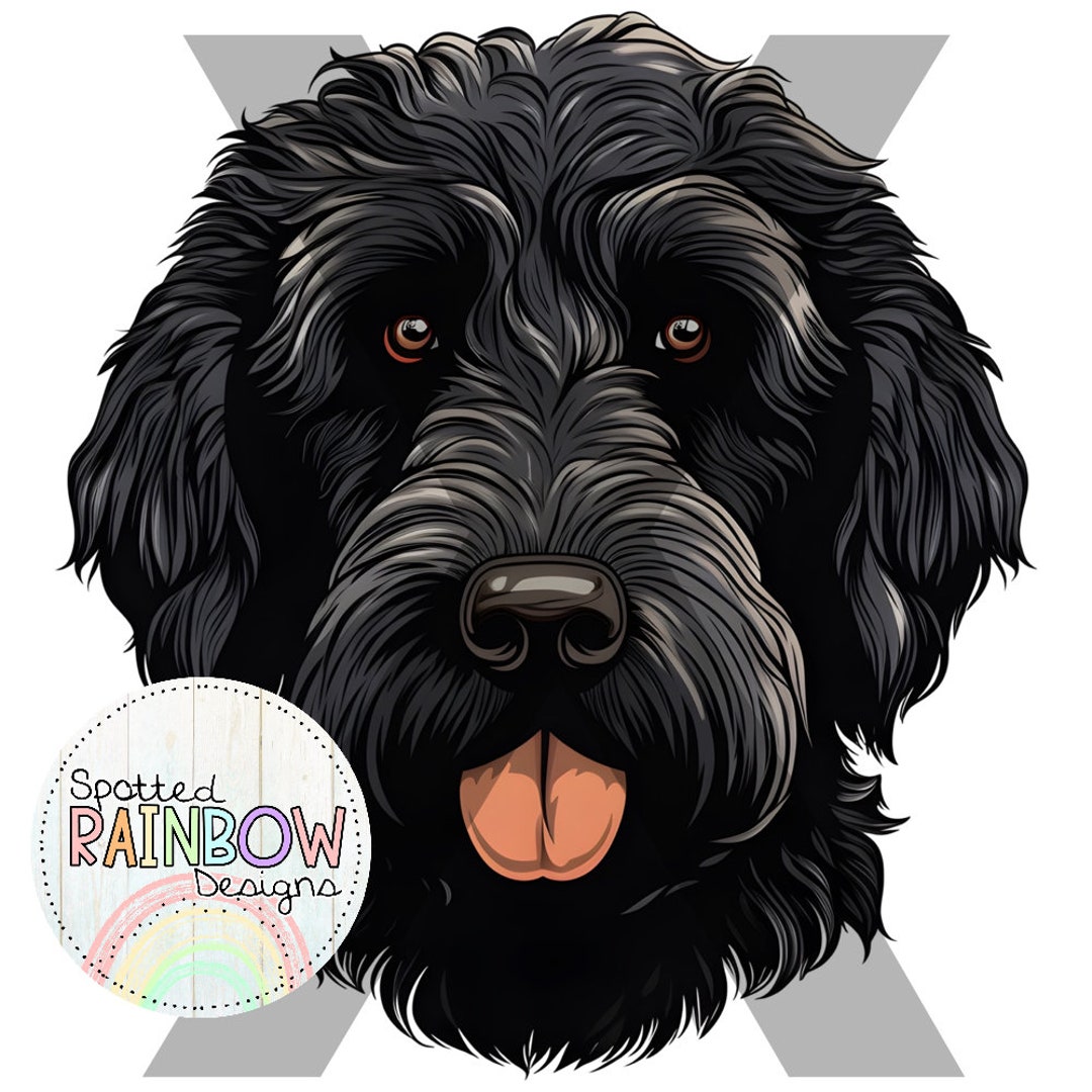 Black Goldendoodle Doodle Dog Commercial Use Clipart PNG Digital ...