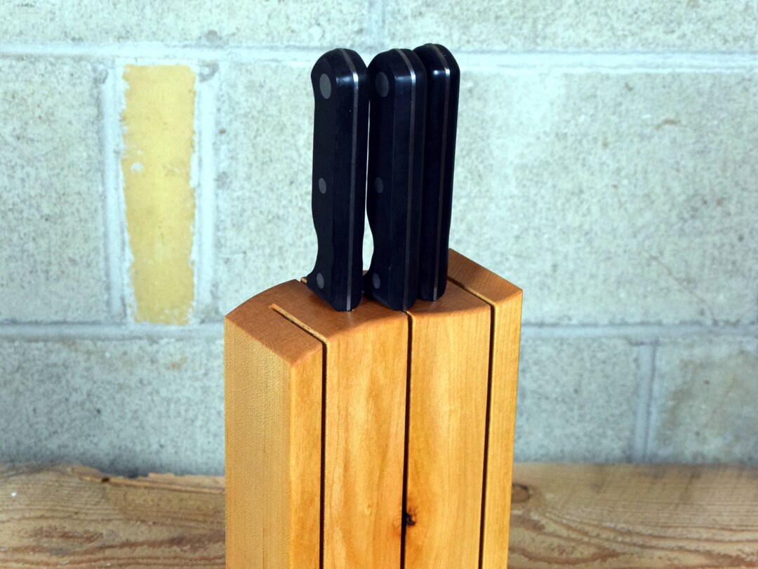 WAVE Wood Knife Block - Etsy