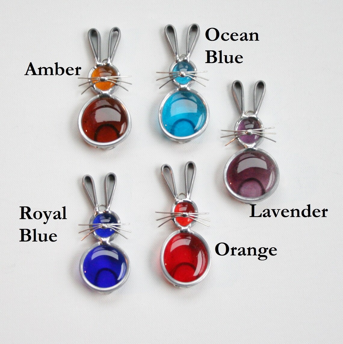 Stained Glass Bunny Rabbit Ornament Amber Bunny Suncatcher - Etsy