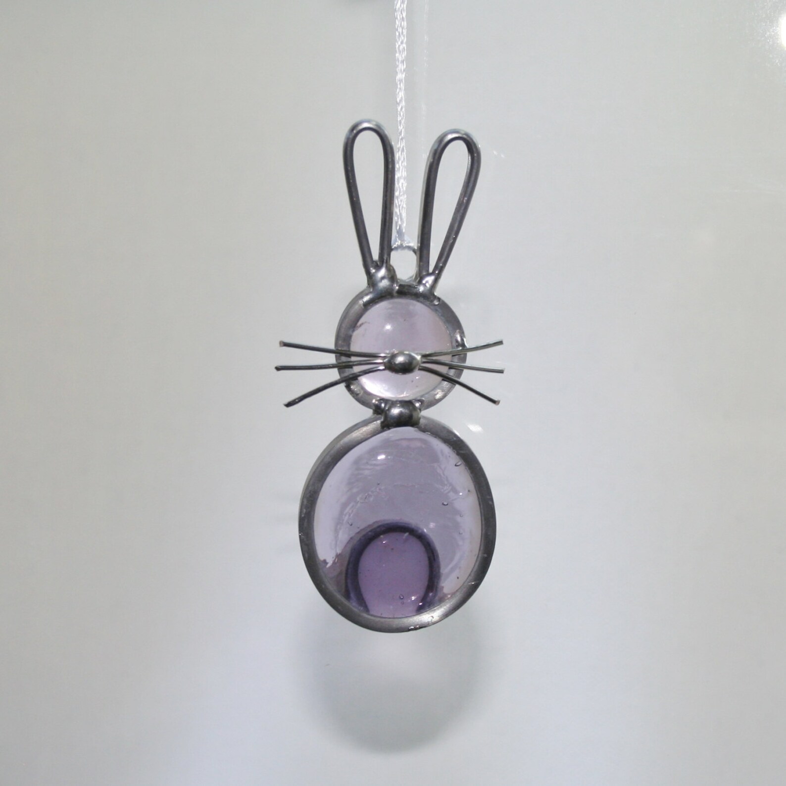 Stained Glass Bunny Rabbit Ornament Lavender Bunny Suncatcher - Etsy