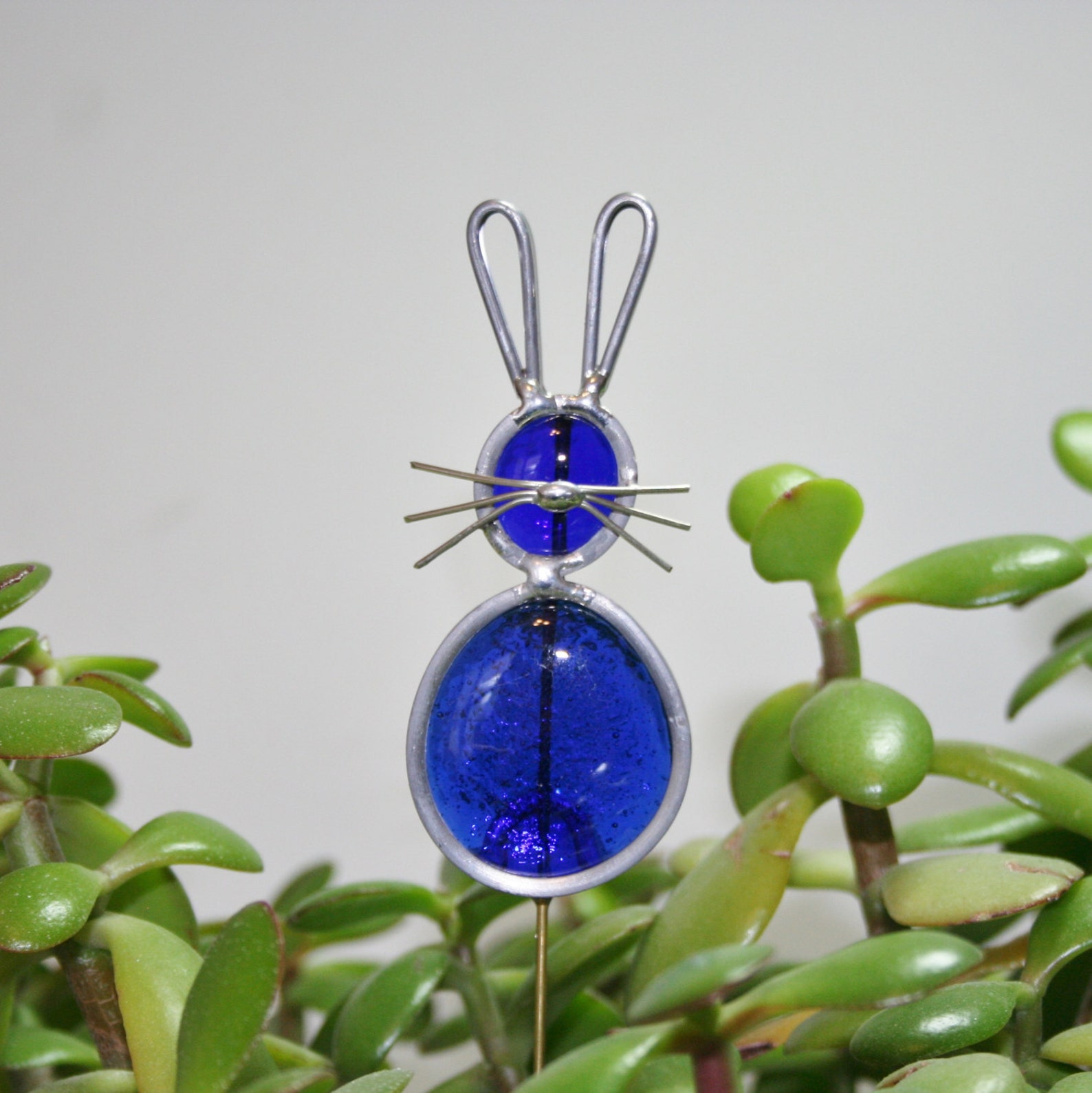 Stained Glass Bunny Rabbit Plant Stake Garden Art | Etsy