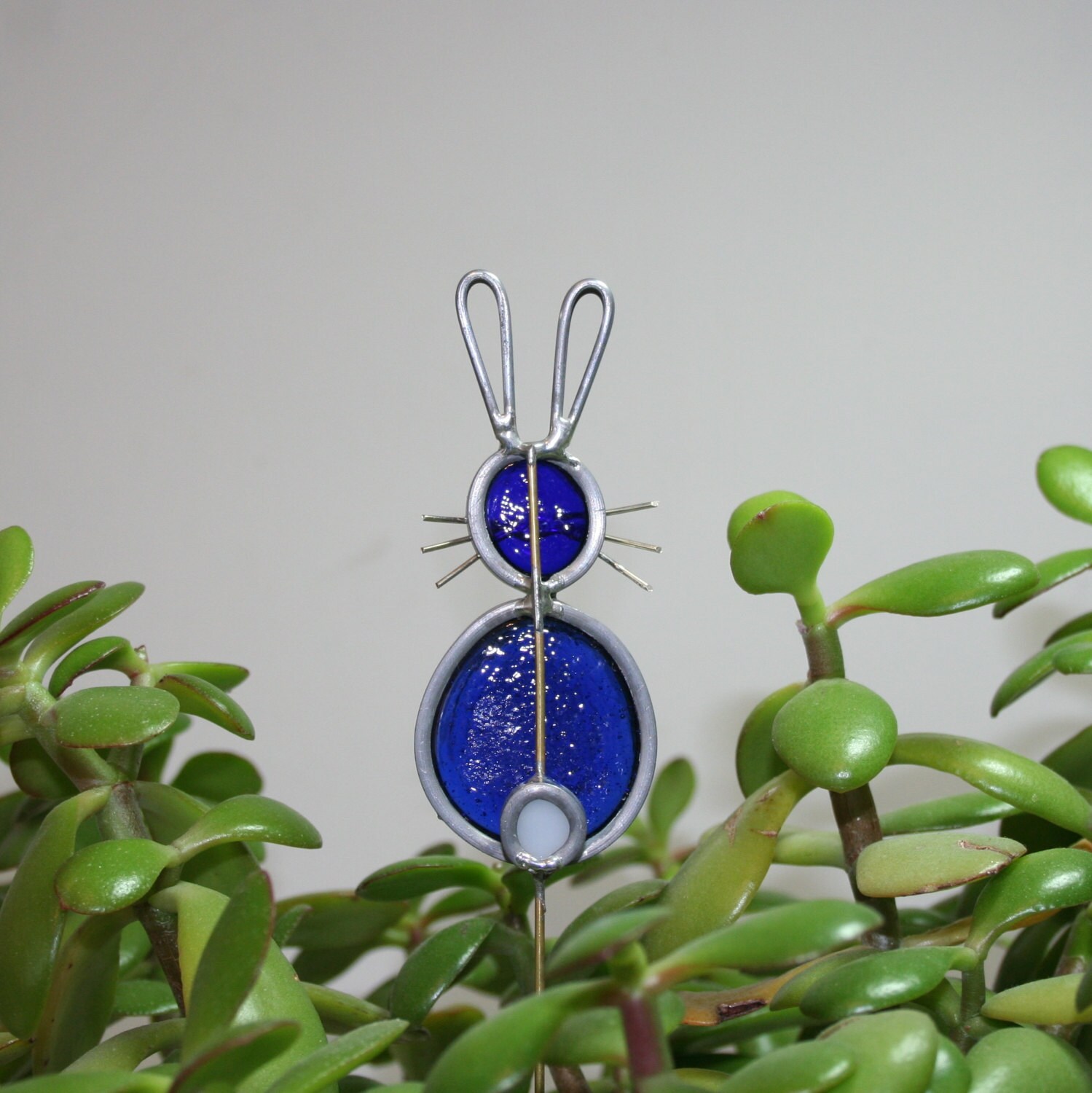 Stained Glass Bunny Rabbit Plant Stake Garden Art - Etsy