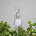 Stained Glass Bunny Rabbit Plant Stake White Rabbit Garden - Etsy