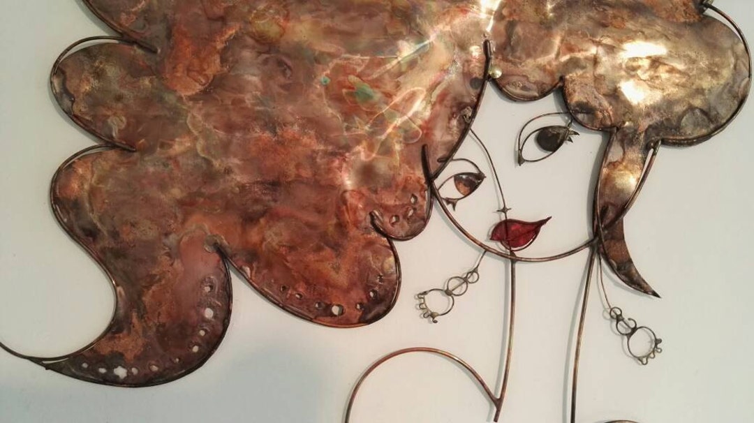 Costume Girl Design, Made of Welded and Oxidized Copper Wire and Plate ...