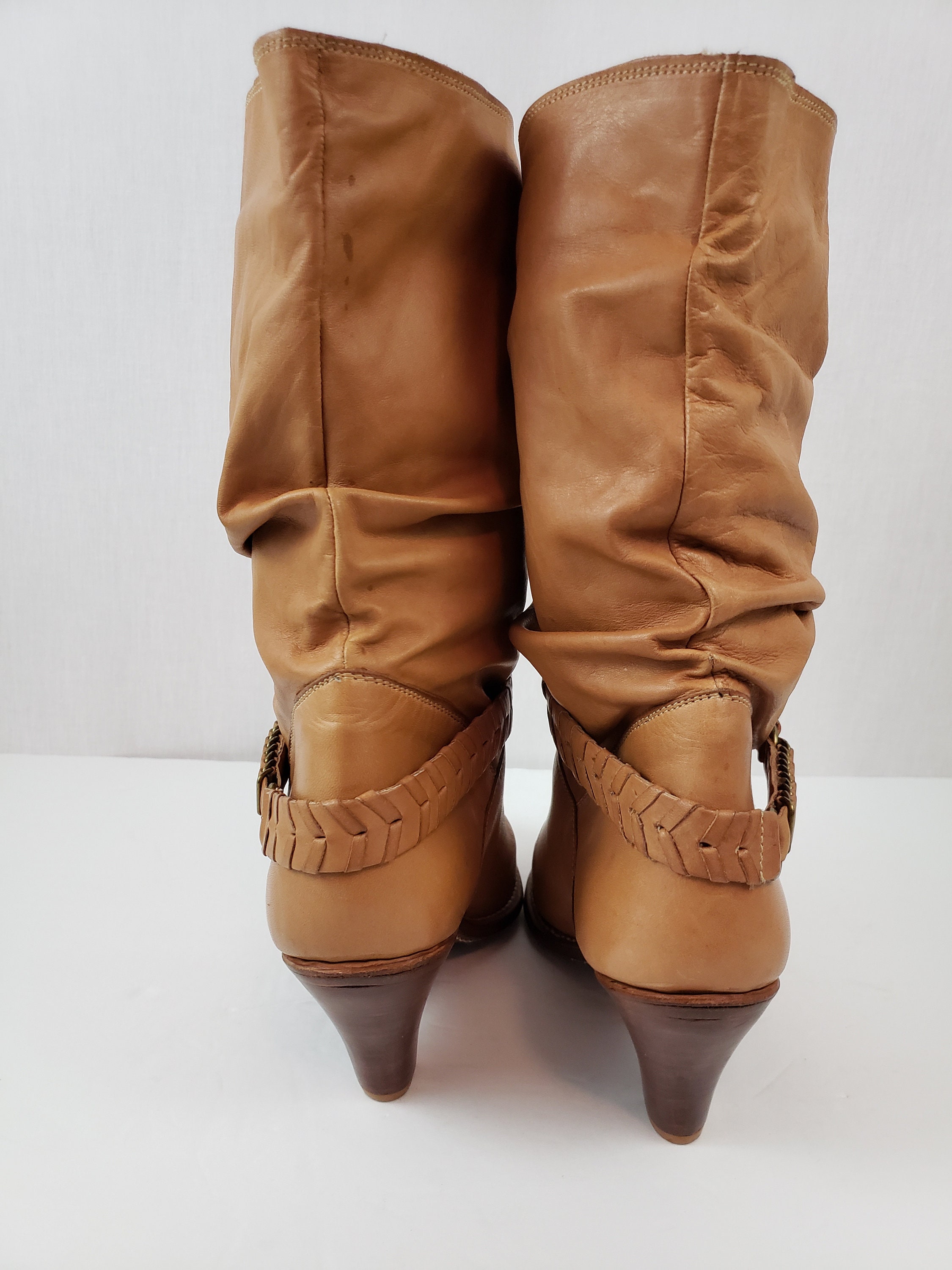 The Wild Pair Women's Western Slouch Boot Mid Calf Size 8.5 B Tan ...