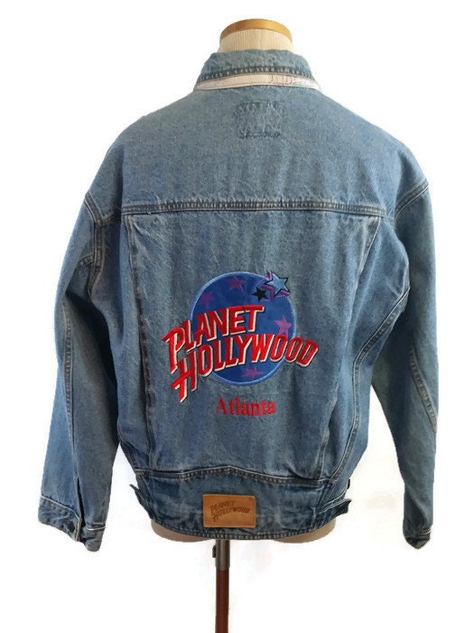 Vintage Planet Hollywood Atlanta Denim Jacket Hip Hop Trucker Club ...