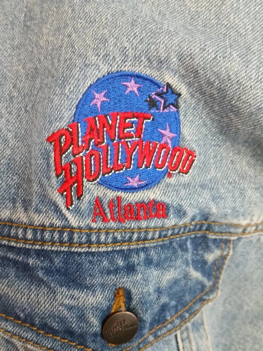 Vintage Planet Hollywood Atlanta Denim Jacket Hip Hop Trucker Club ...