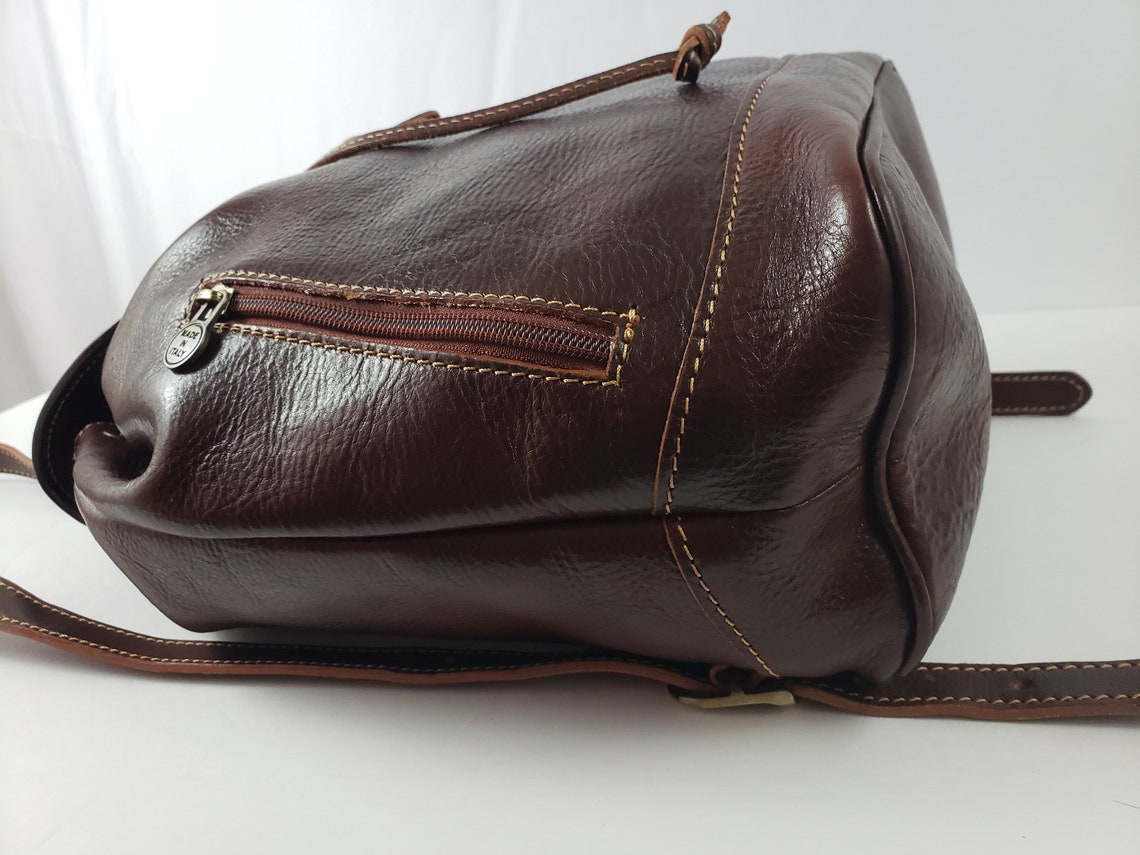 Vintage Brown Leather Backpack I Fratelli Firenzi Large Rucksack City ...
