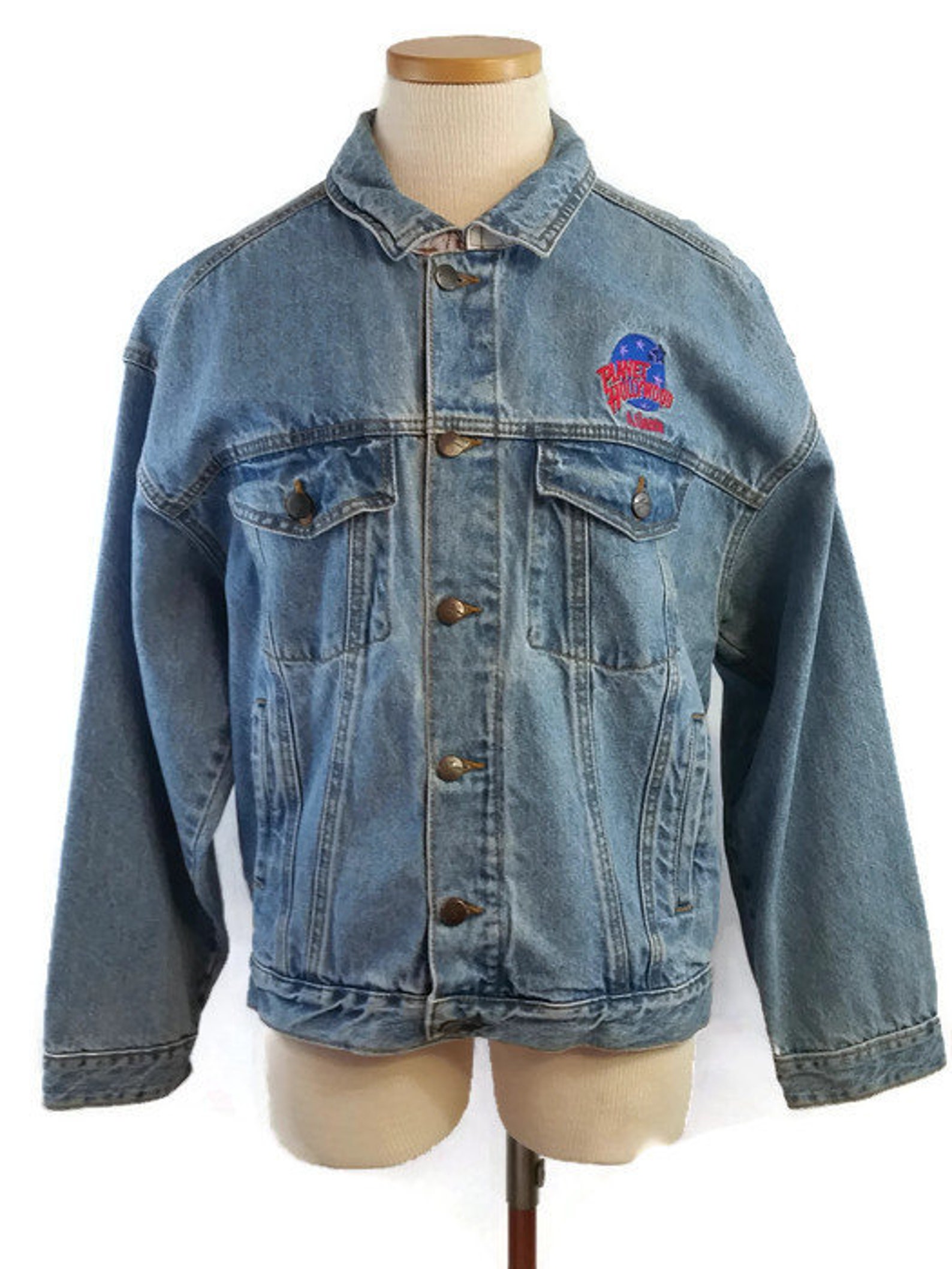 Vintage Planet Hollywood Atlanta Denim Jacket Hip Hop Trucker Club ...