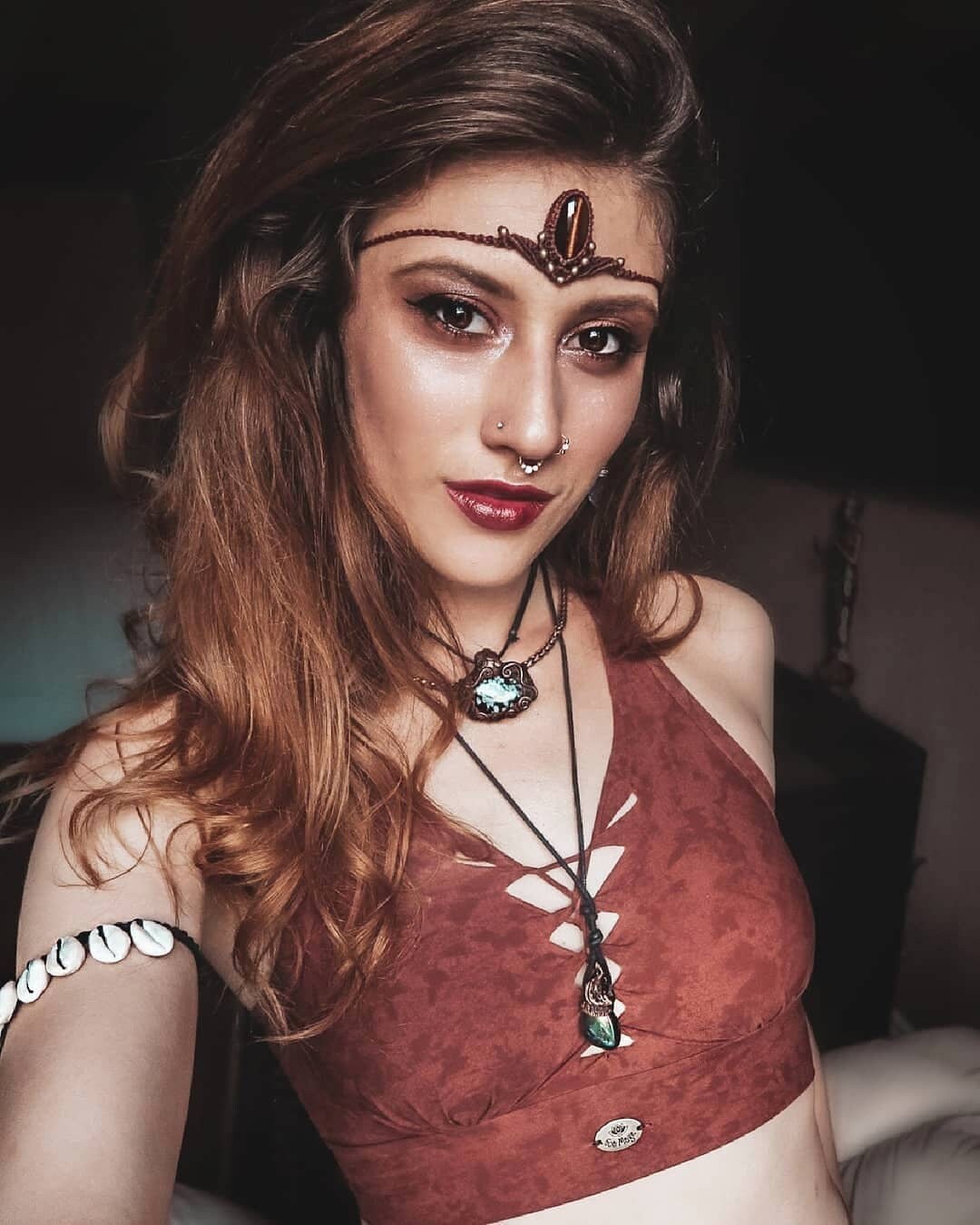 Festival Crop Top Brown Crop Top Sexy Crop Top Cut Out Crop Top Boho Crop Top Tribal Crop