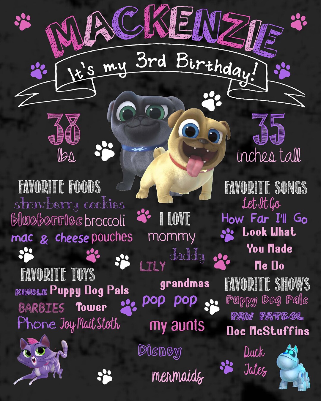 Puppy Dog Pals Chalkboard DIGITAL FILE - Etsy