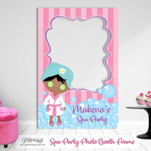 Spa Party Photo Booth Frame DIGITAL DOWNLOAD / African American Spa ...