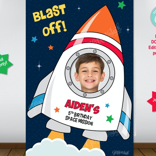 PRINTABLE 36x48 Outer Space Party Photo Booth Frame / - Etsy