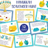 Hanukkah Scavenger Hunt Game, Printable Party Game, Editable Digital ...
